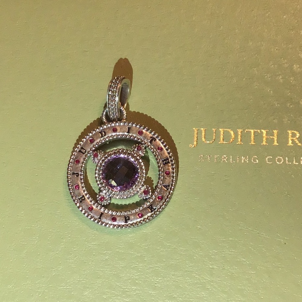 Judith Ripka Amethyst & Ruby 925 Sterling Enhancer - Gem